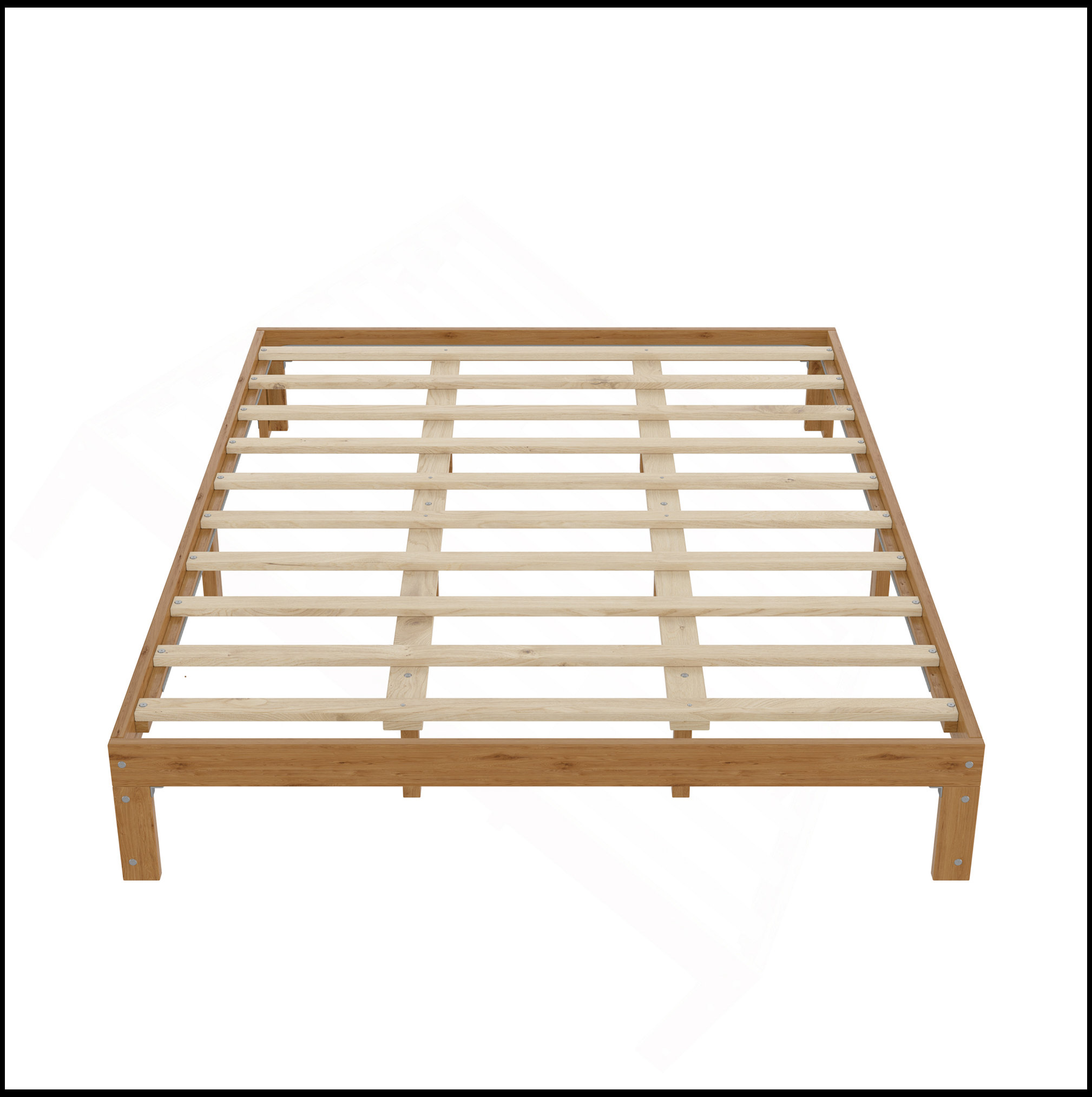 Lark Manor Structure de lit plateforme en bois - structure de lit grand en bois massif de 12 ...