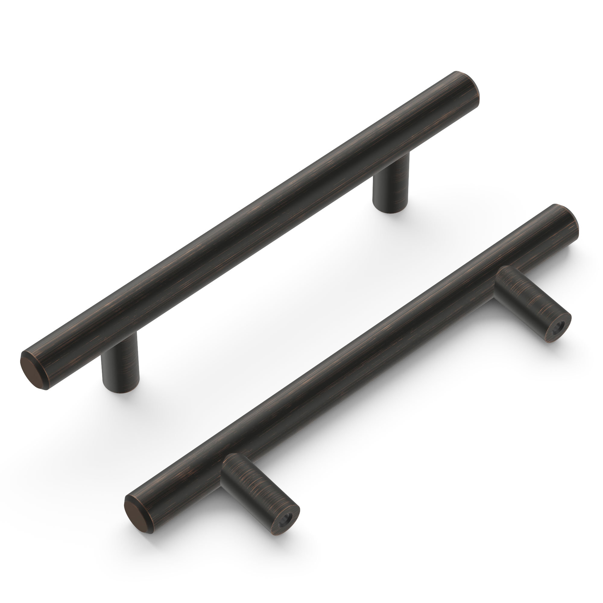 HickoryHardware Bar Pulls Kitchen Cabinet Handles, Solid Core Drawer Pulls for Cabinet Doors, 3 ...
