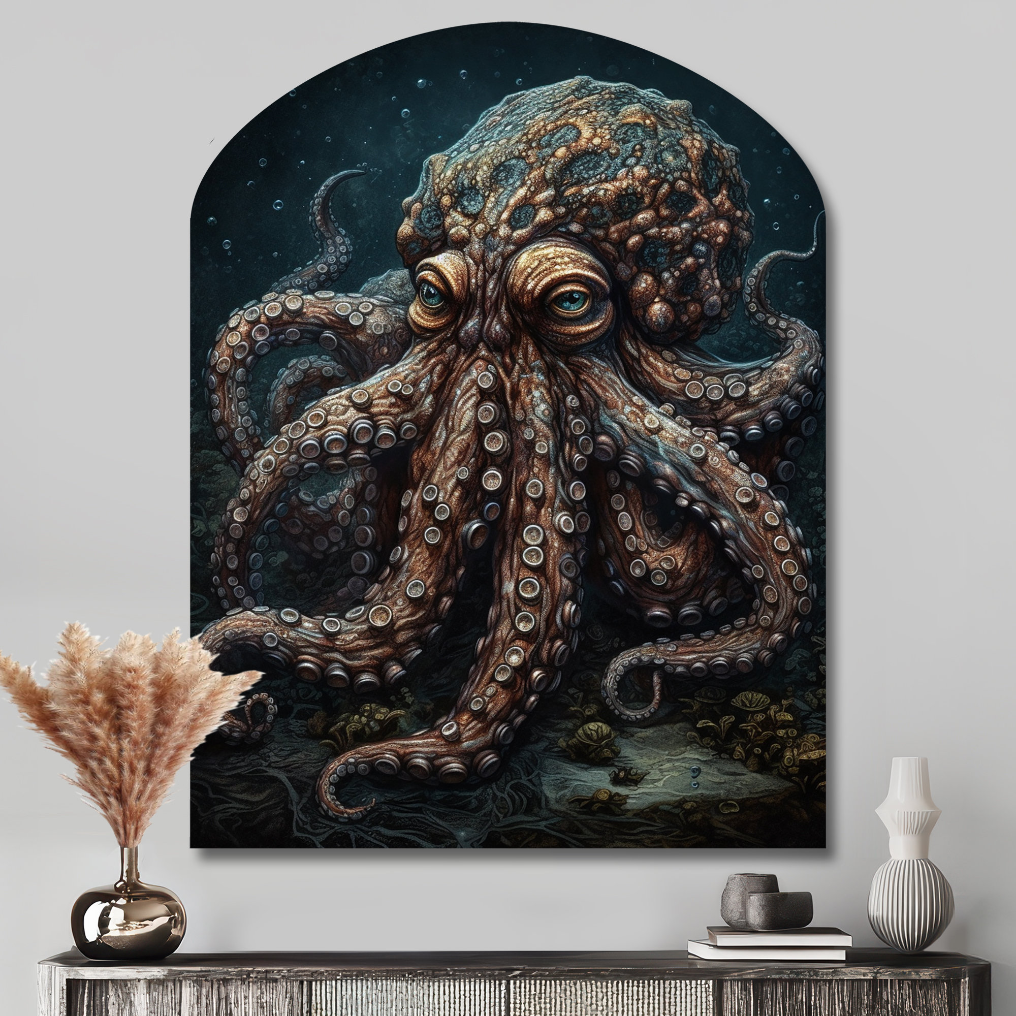 Beachcrest Home™ Brown Octopus Under The Sea - Octopus Arch Shape ...