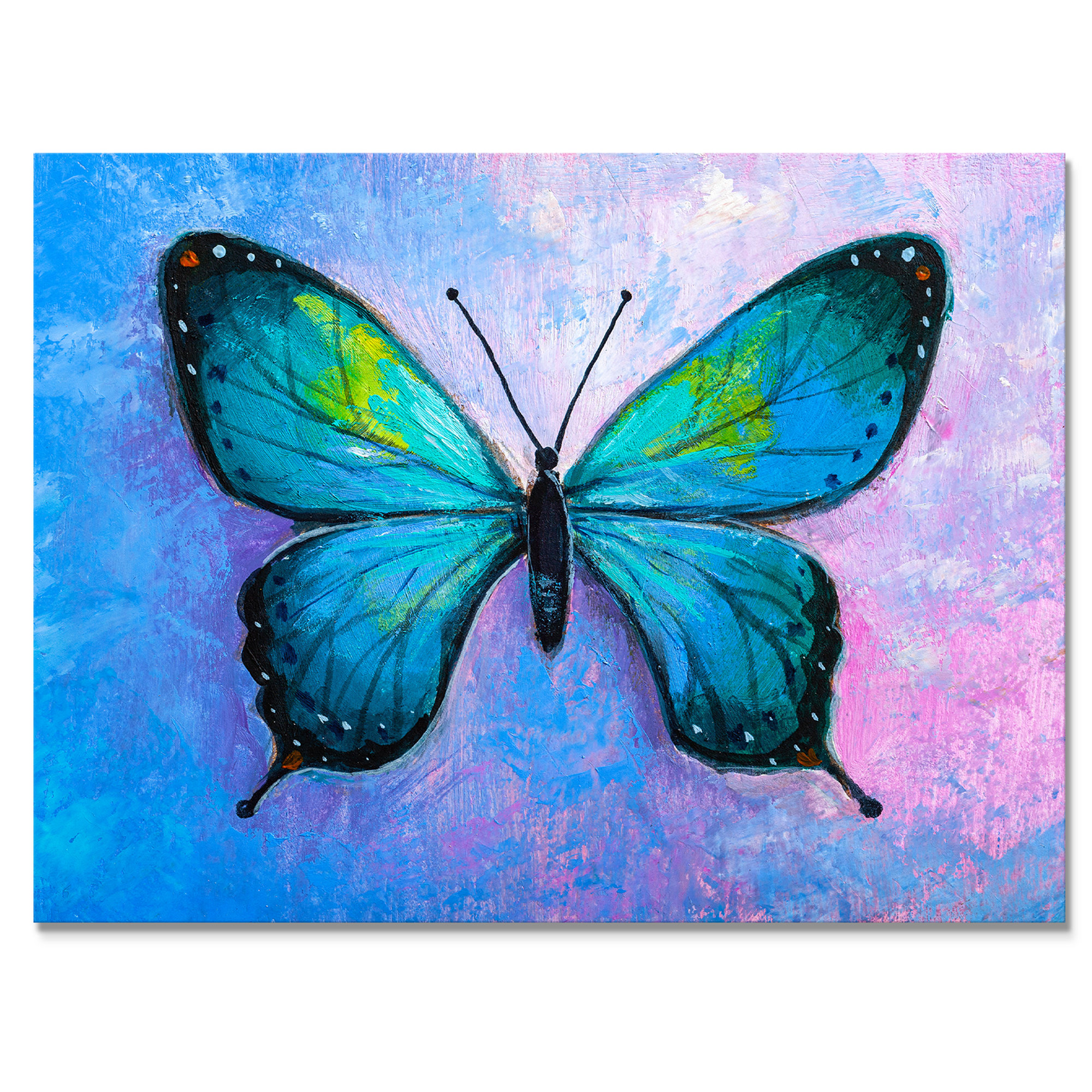 August Grove® Abstract Monarch Butterfly - Painting on Canvas | Wayfair