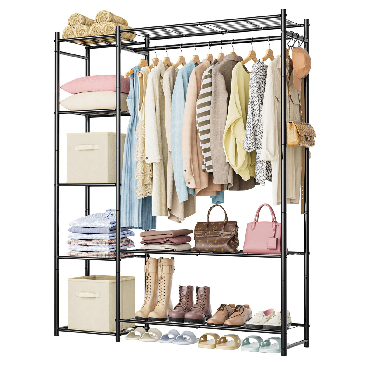 Stack man Rack With 4 Tiers Shelves,Freestanding Closet Organizers And ...