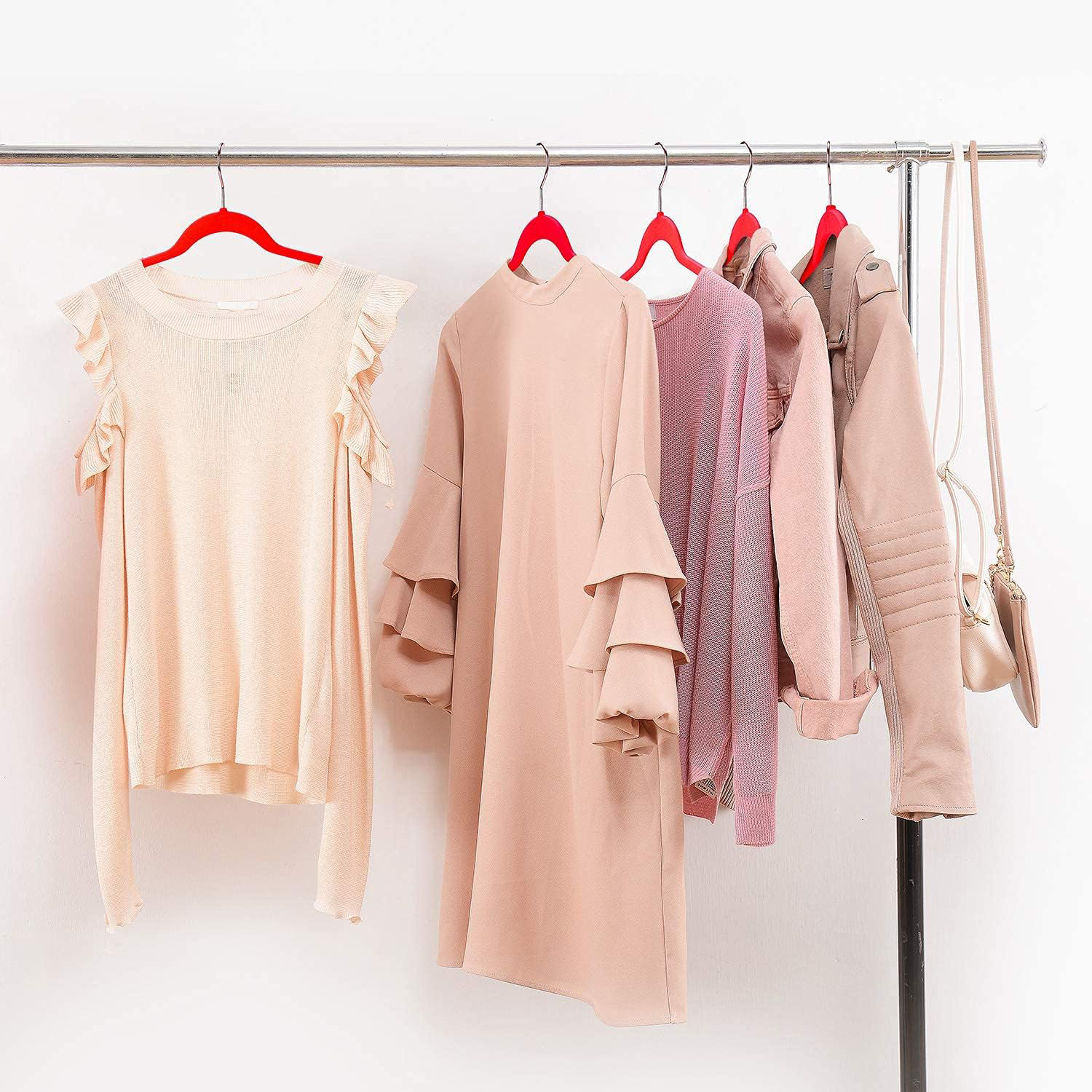 Rebrilliant Velvet Hangers - Flocked Non-Slip 50 Pack Suit Hangers ...