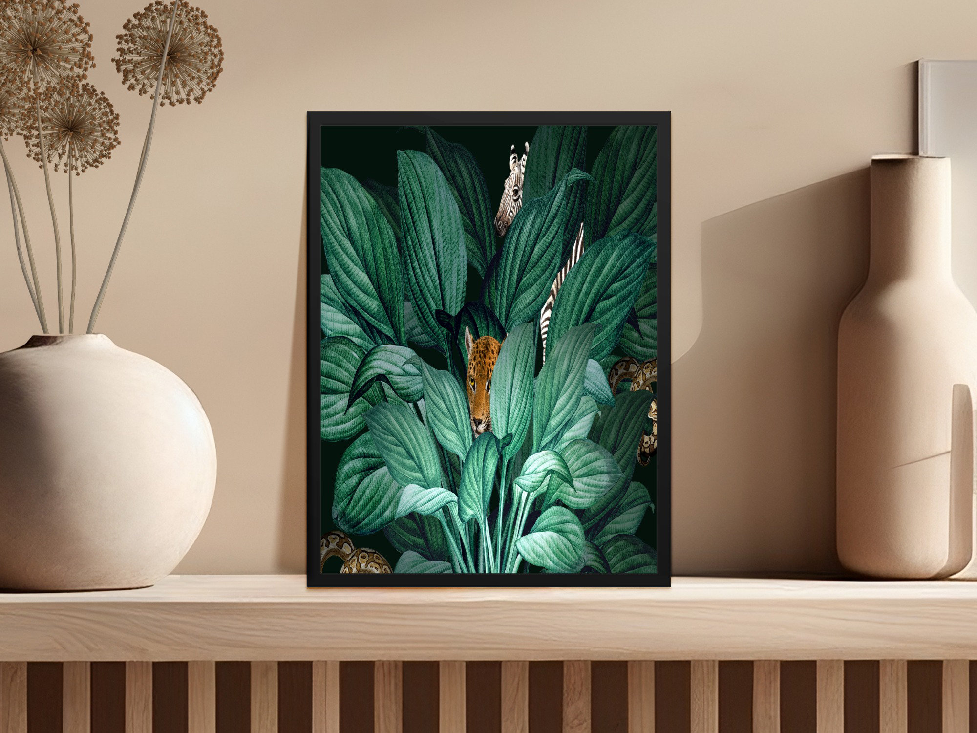 Lark Manor Lush Jungle Wildlife Hiding In Plain Sight Framed Poster ...