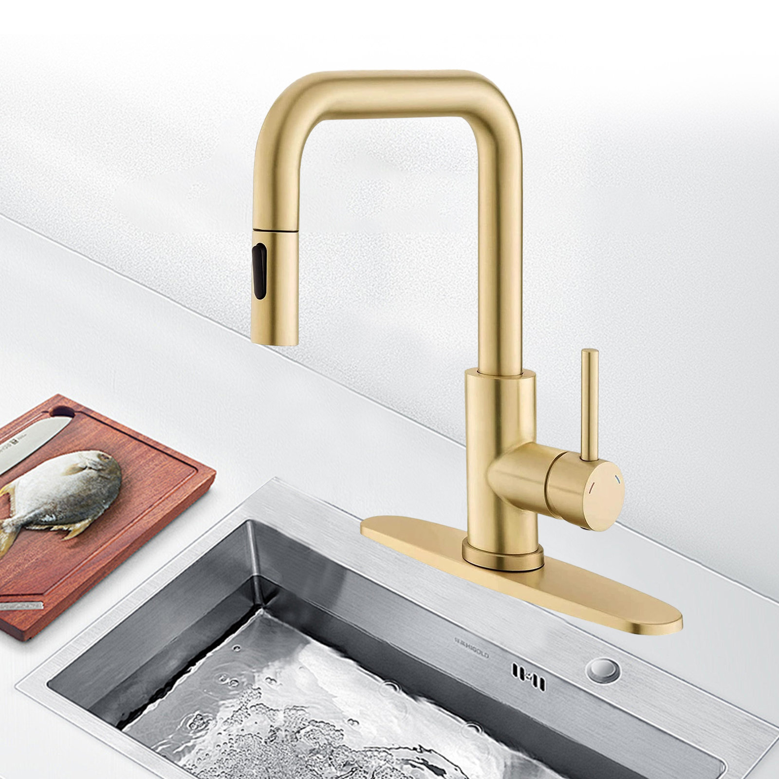 XINGRUISI Kitchen Faucet With Pull-Out Sprinkler Head Single Handle ...