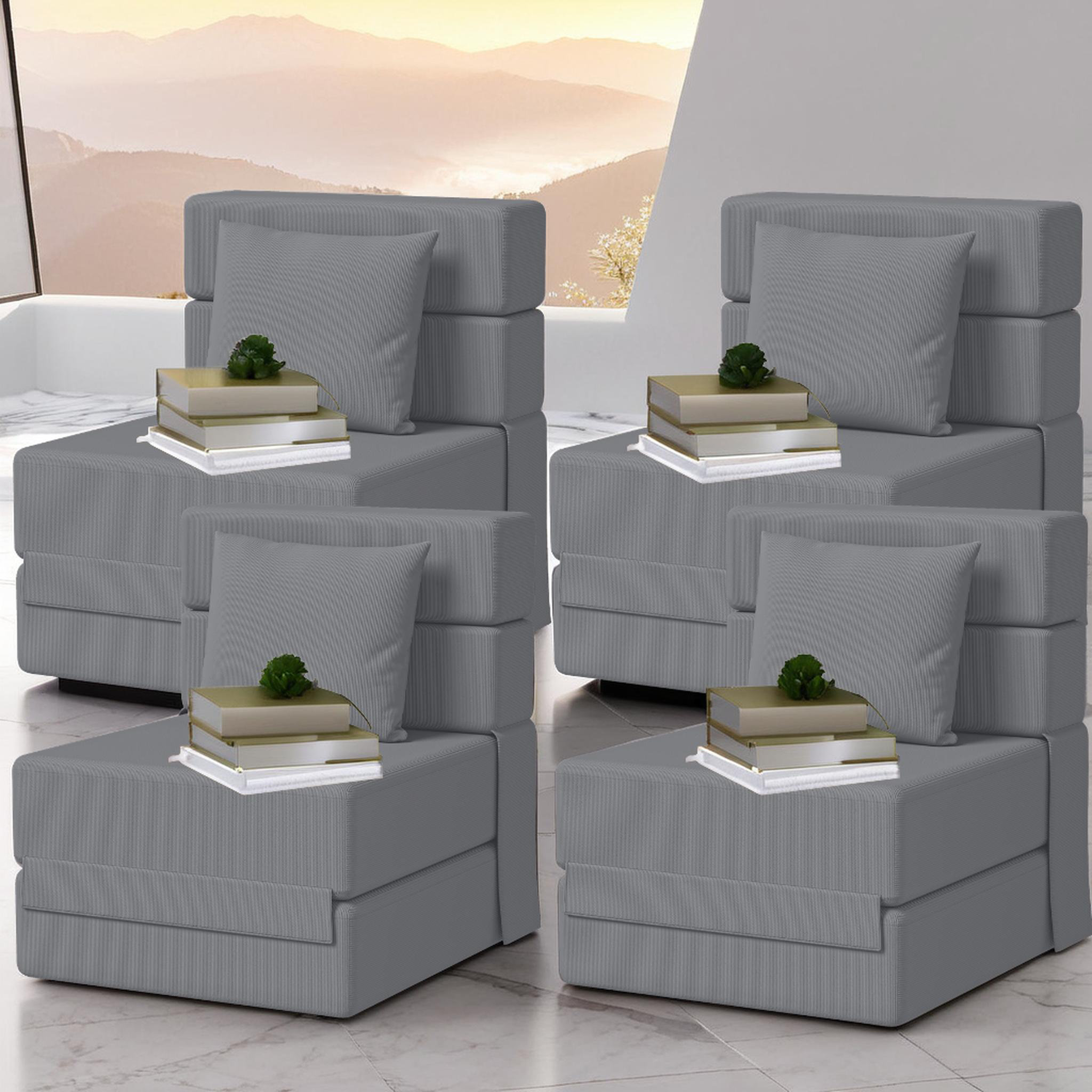 Mercer41 Simple Modern Convertible Folding Compression Sectional Sofa ...