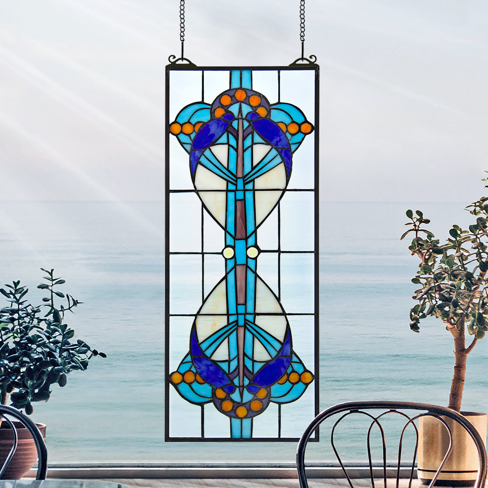 Design Toscano Bauhaus Tiffany-Style Window Panel & Reviews - Wayfair ...