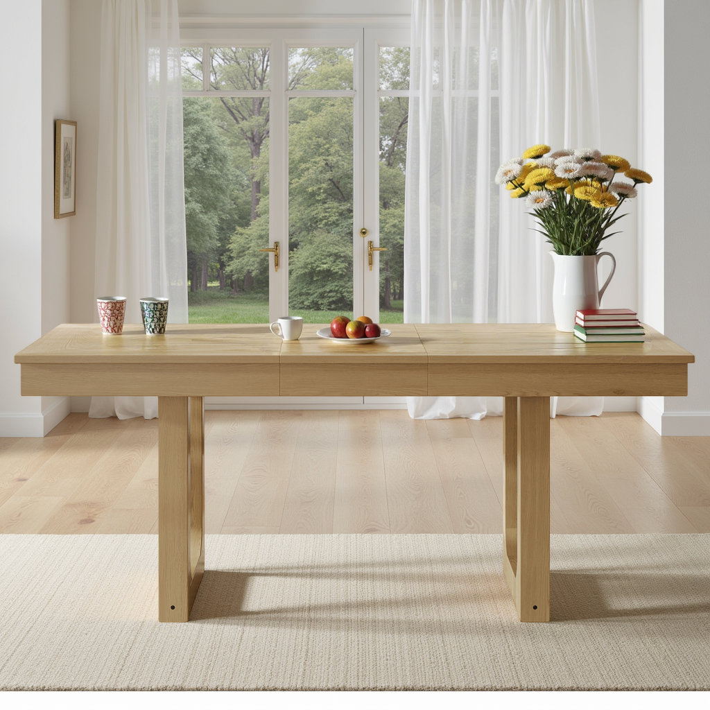 Latitude Run® Rectangular Expandable Acacia Wood Dining Table with ...