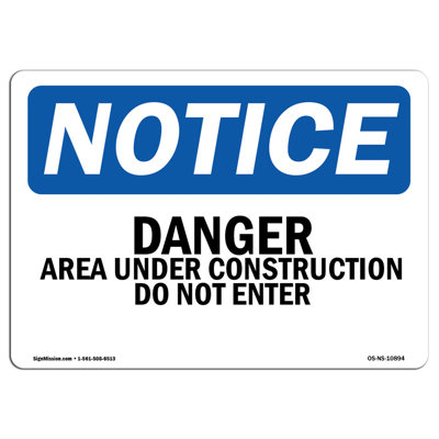 SignMission Danger Area Under Construction Do Not Enter Sign | Wayfair