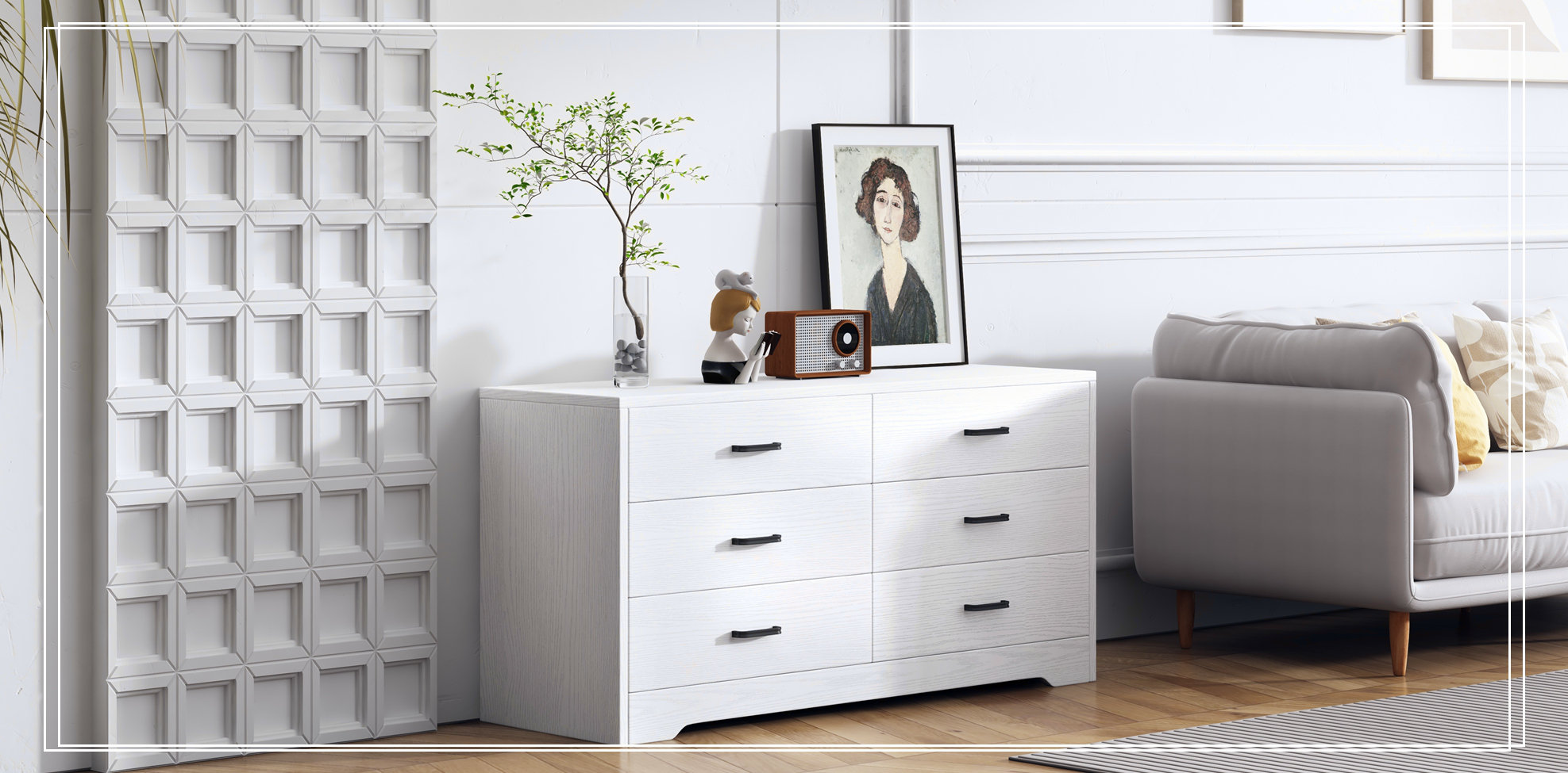 George Oliver WOOD MDF BOARDS, 6 Drawers Dresser Modern accent cabinet ...