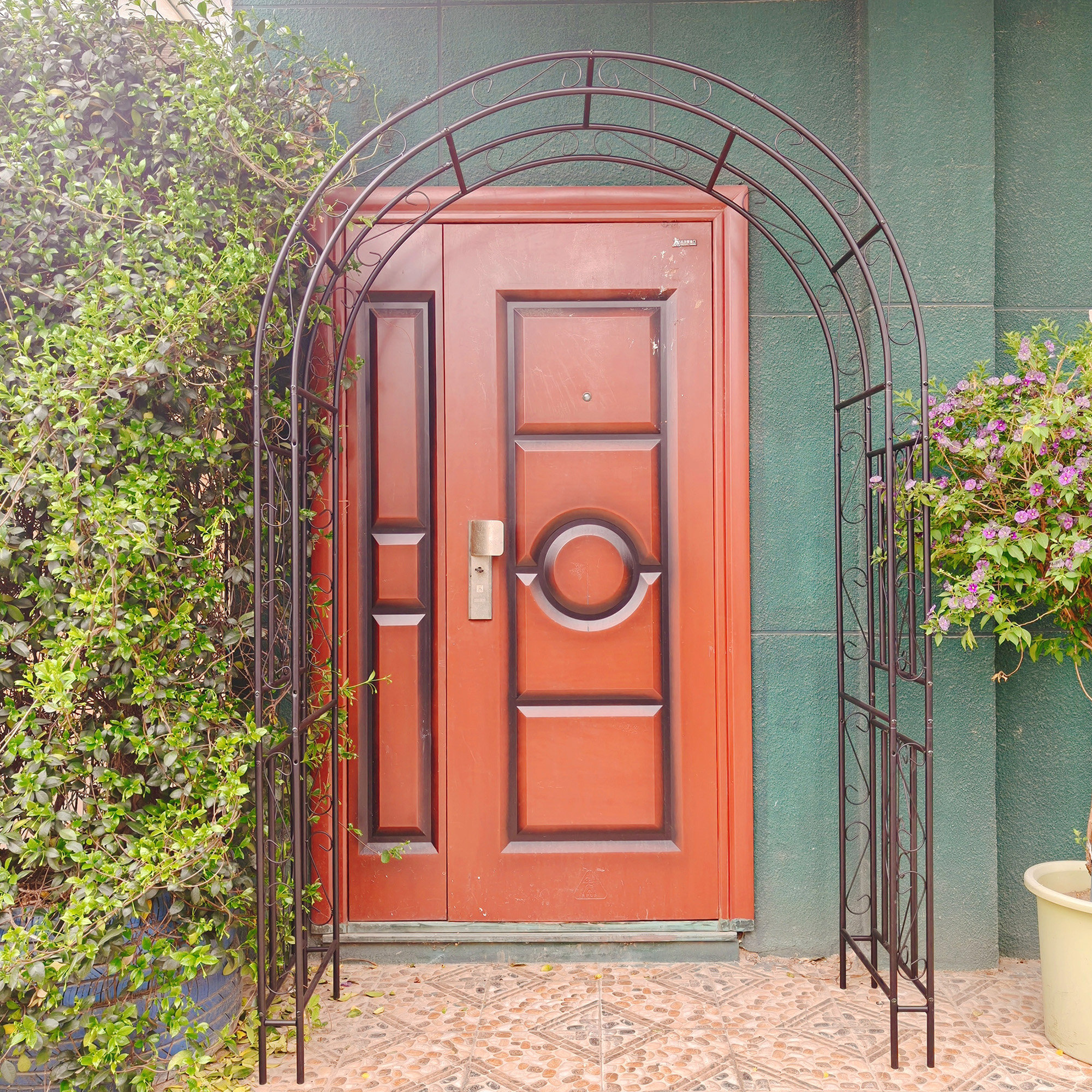 Lark Manor™ Metal Garden Arch Climbing Plants Support Rose Arch Outdoor ...