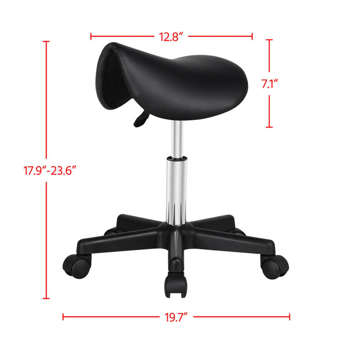 Inbox Zero Krail Adjustable Height Ergonomic Lab Stool with Wheels ...