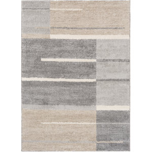 Wrought Studio™ Akinola Geometric Gray/Taupe Area Rug "& Reviews" | Wayfair