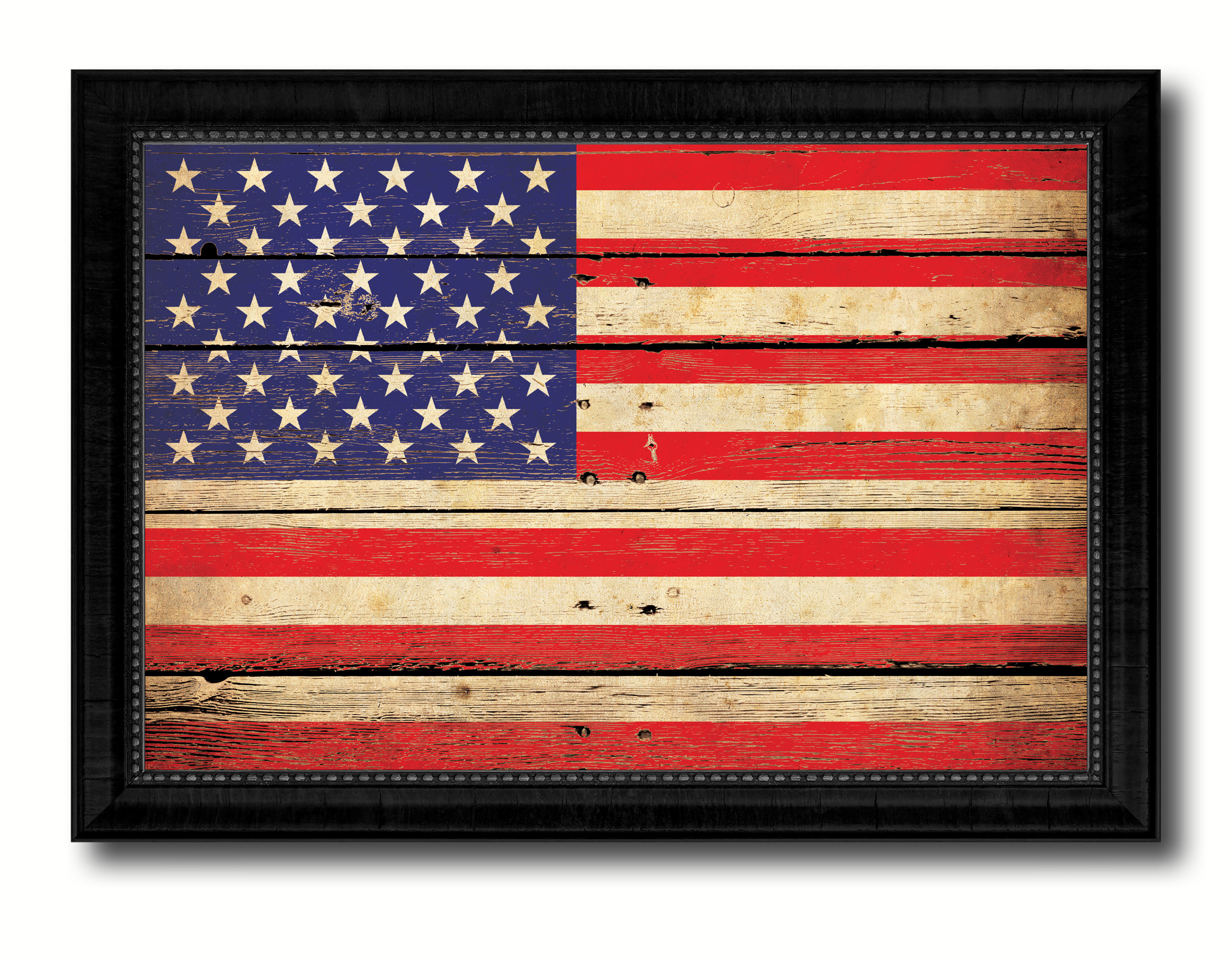 Spot Color Art 'USA Vintage American Flag' Framed Graphic Art Print on ...