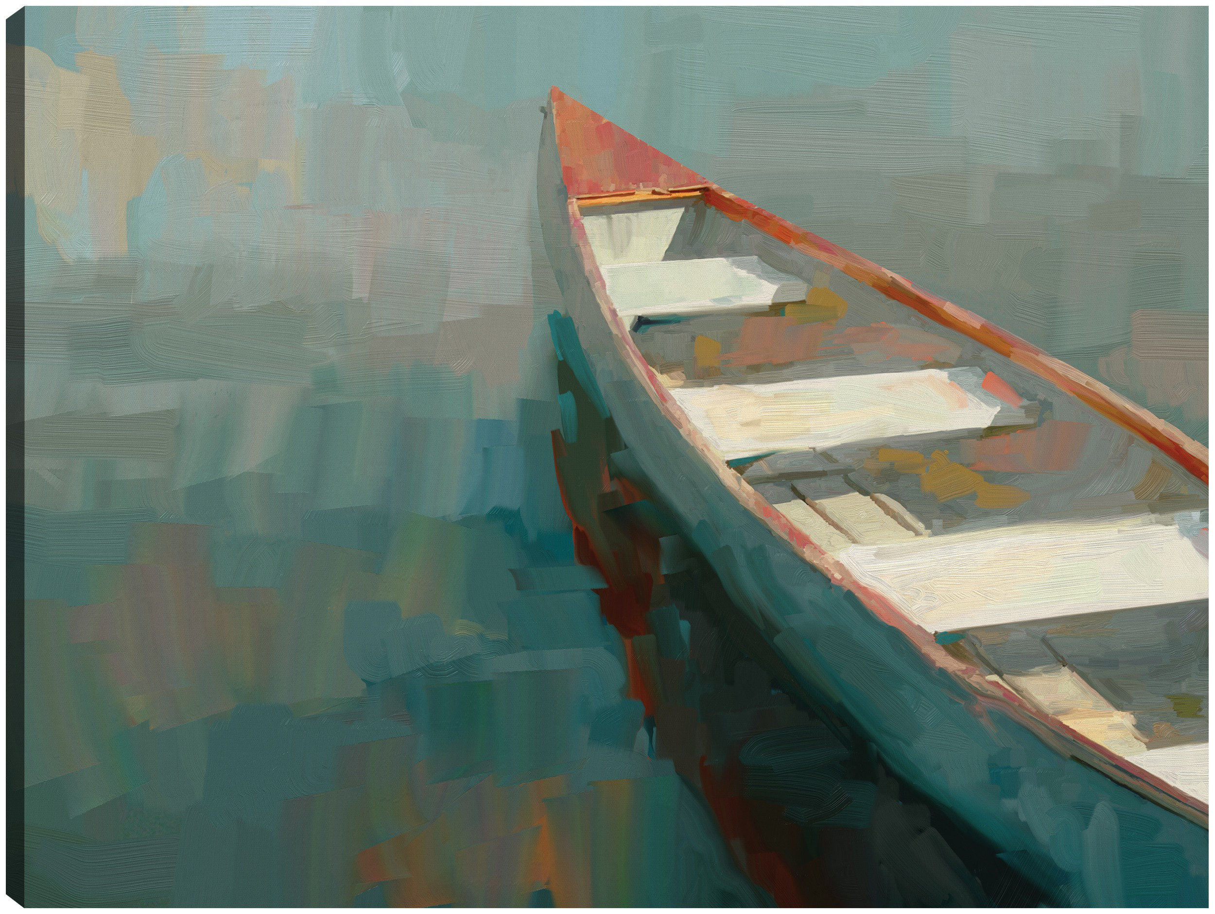 Breakwater Bay Coral Canoe I by Studio Arts Canvas Art Print | Wayfair