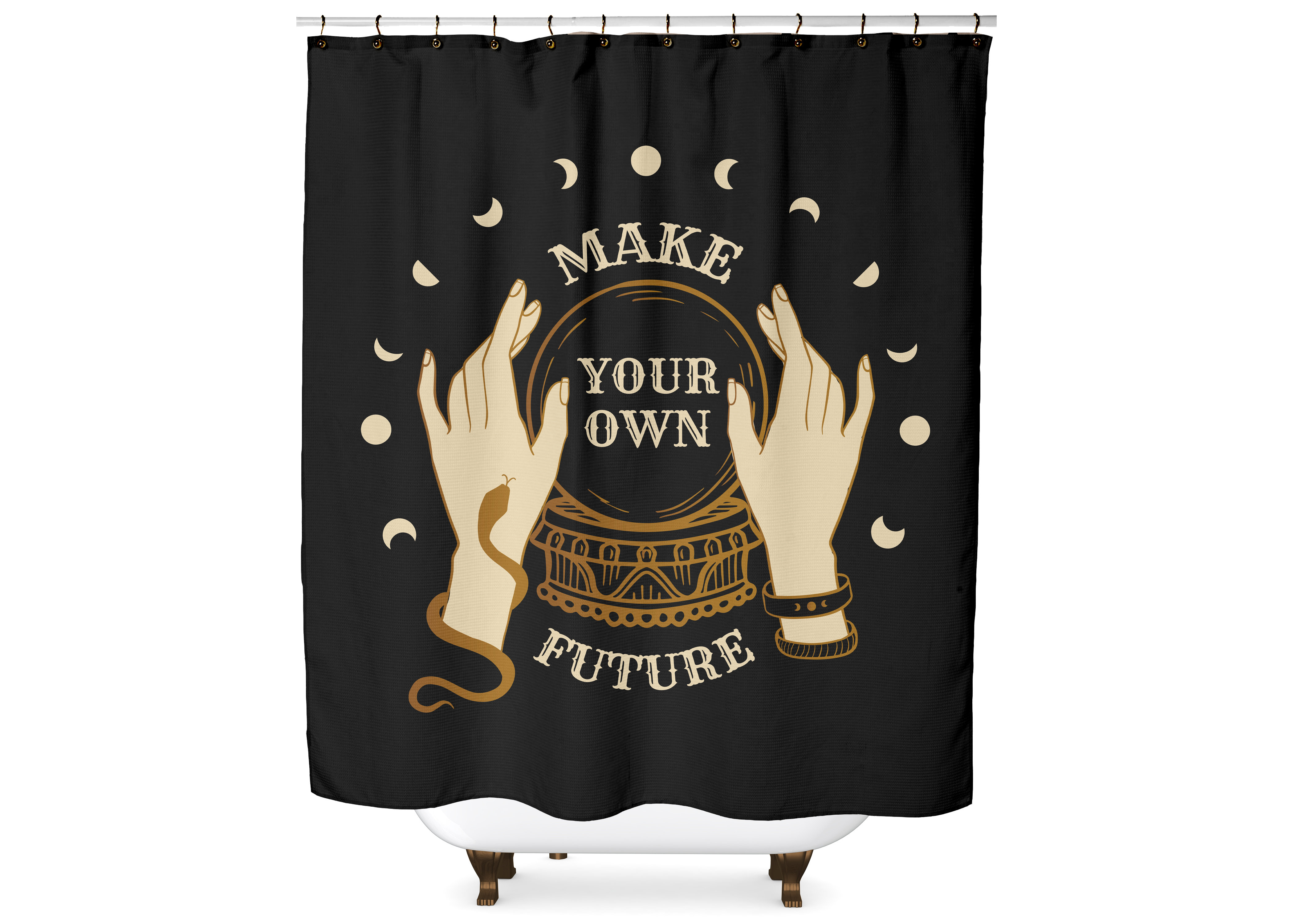 East Urban Home Make Your Own Future Moon Phase Shower Curtain | Wayfair