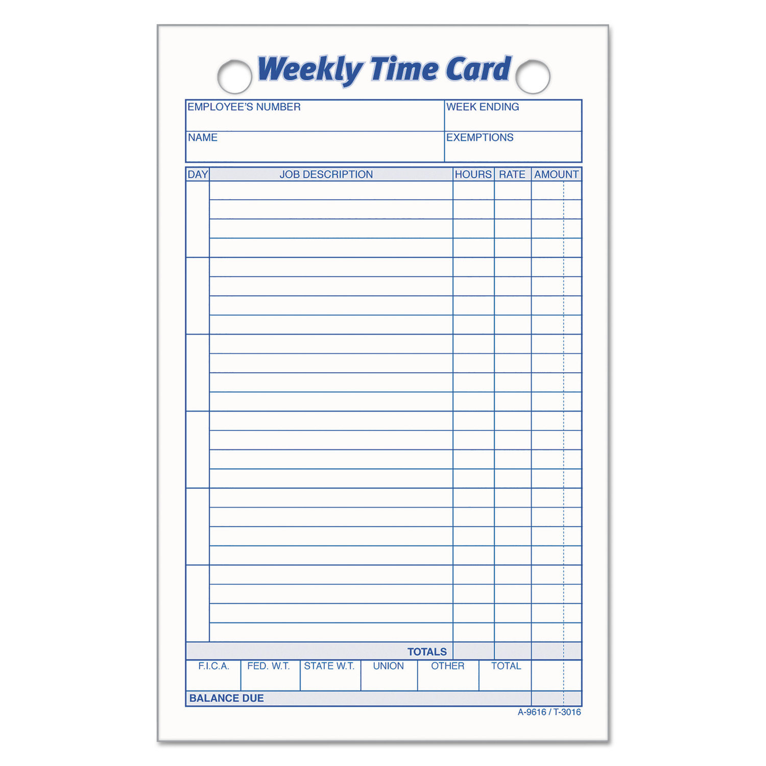 Tops Employee Time Card | Wayfair