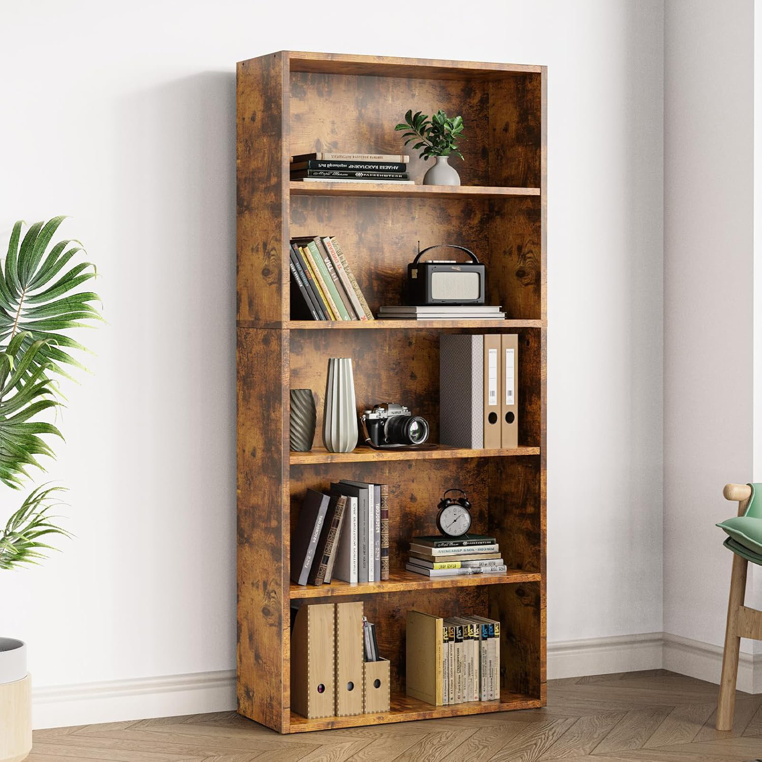 Millwood Pines Large 53 Inch Tall Floor Standing Open Bookshelf for ...