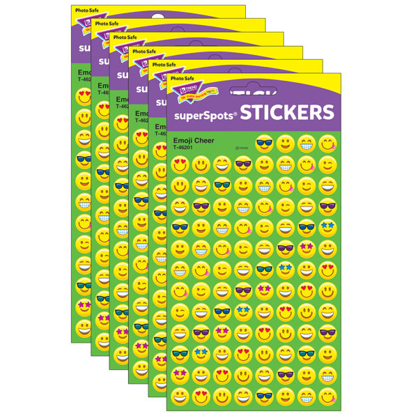 Trend Enterprises Emoji Cheer Super Spots Stickers | Wayfair