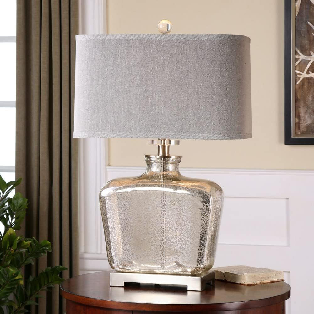 Co-t Molinara Table Lamp With Brushed Nickel Finish And Speckled ...