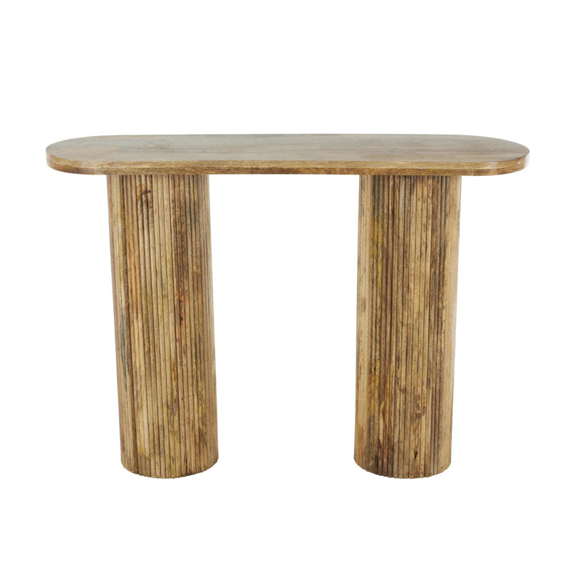 Millwood Pines Cole And Grey Mango Wood Handmade Oval Console Table ...