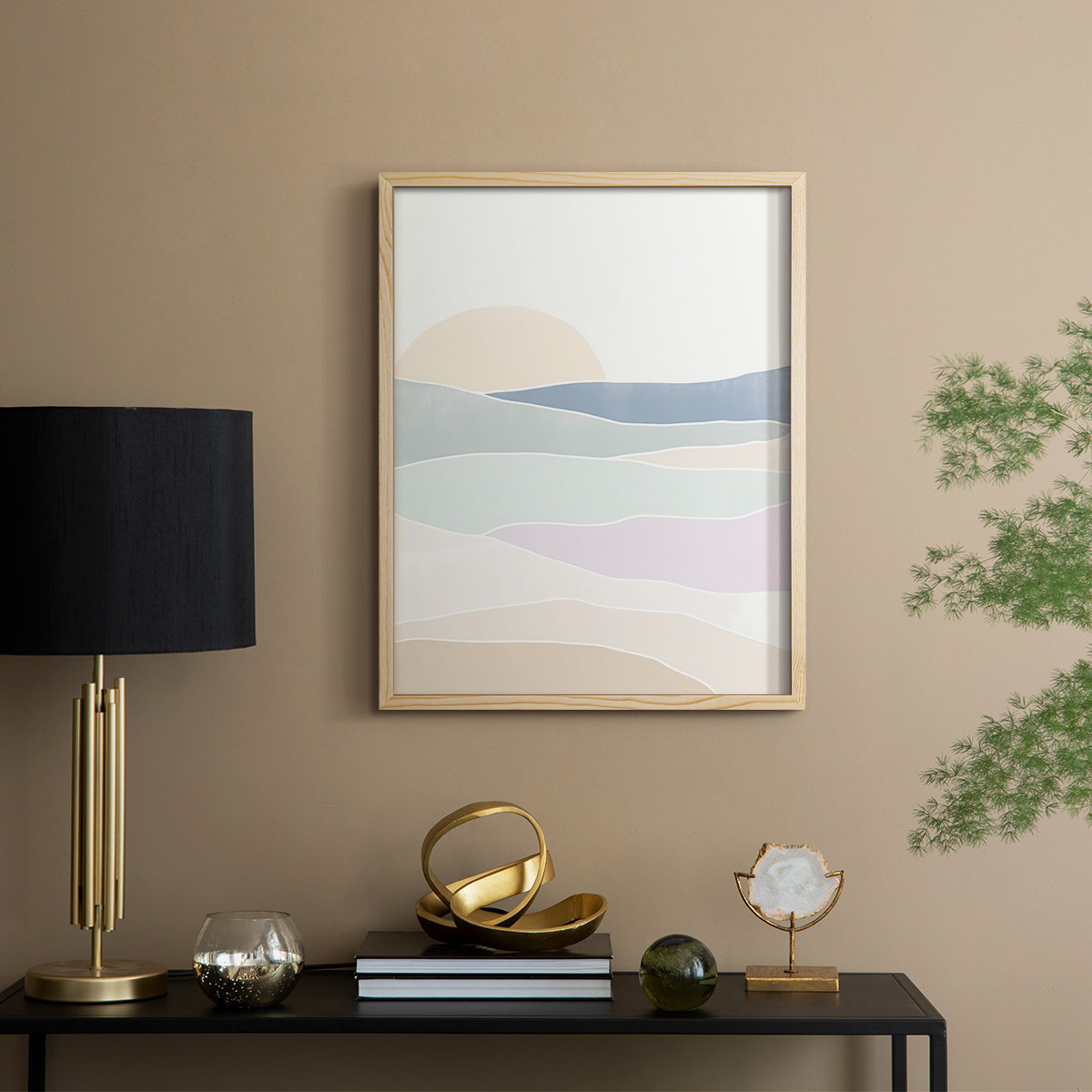 George Oliver Wave Tableau I Framed Print - Solid Wood | Wayfair