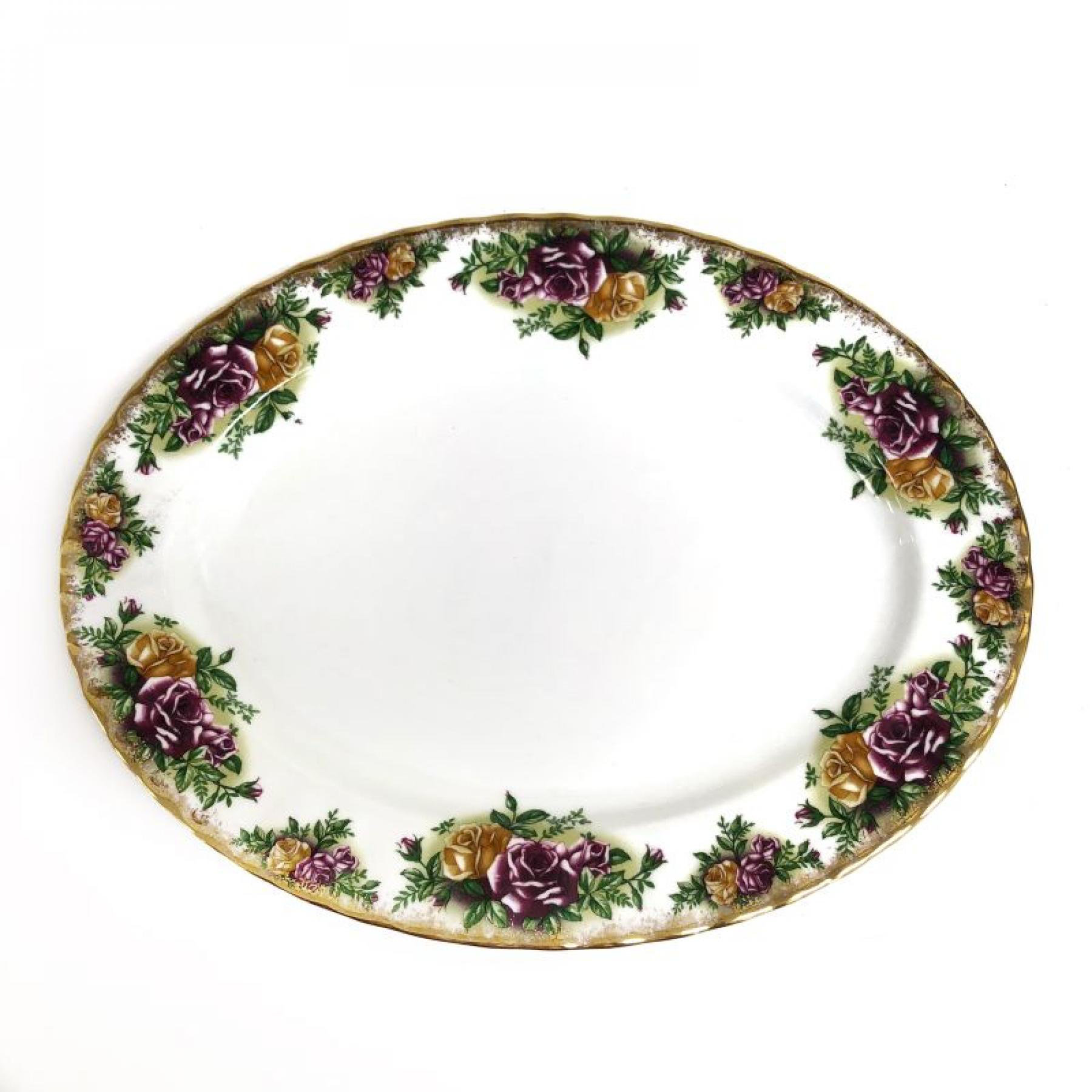 Lark Manor™ Country Rose Pattern Oval Platter | Wayfair