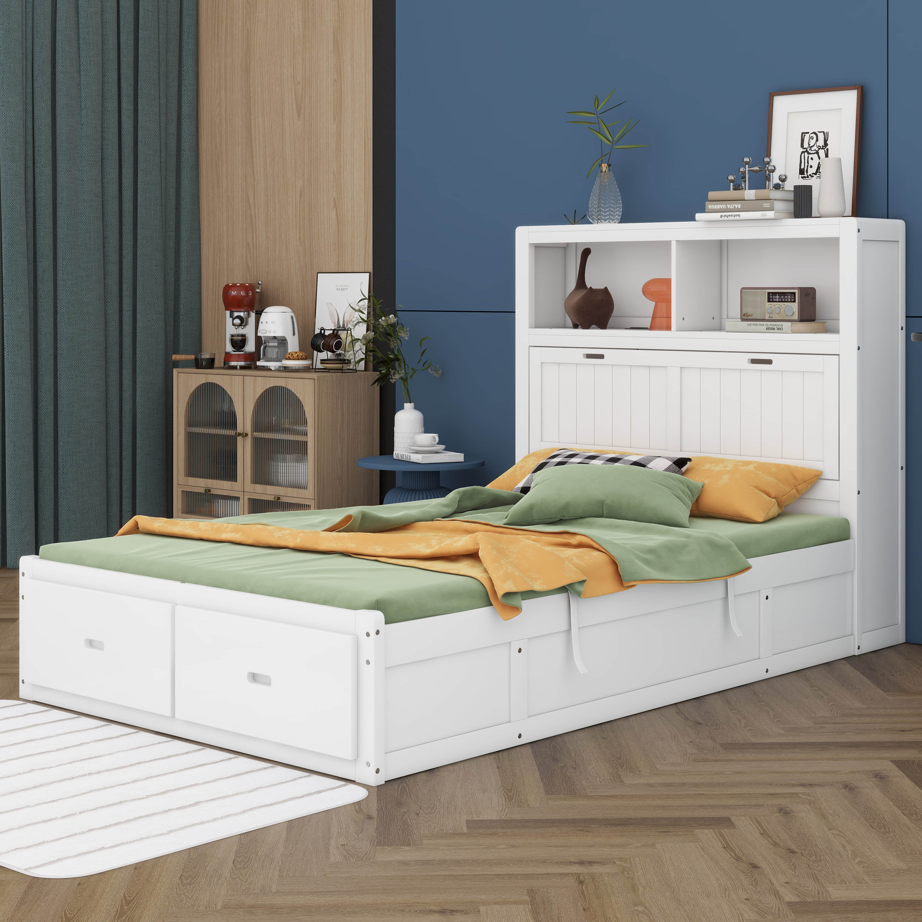 Red Barrel Studio Lit plateforme double pleine grandeur, cadre de lit ...