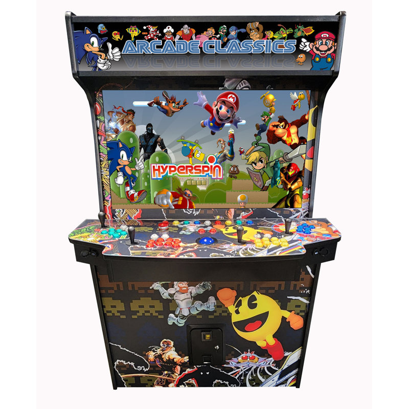 N2fun Mame/Hyperspin 43" 4K Arcade Classics 4-Player Upright Arcade ...