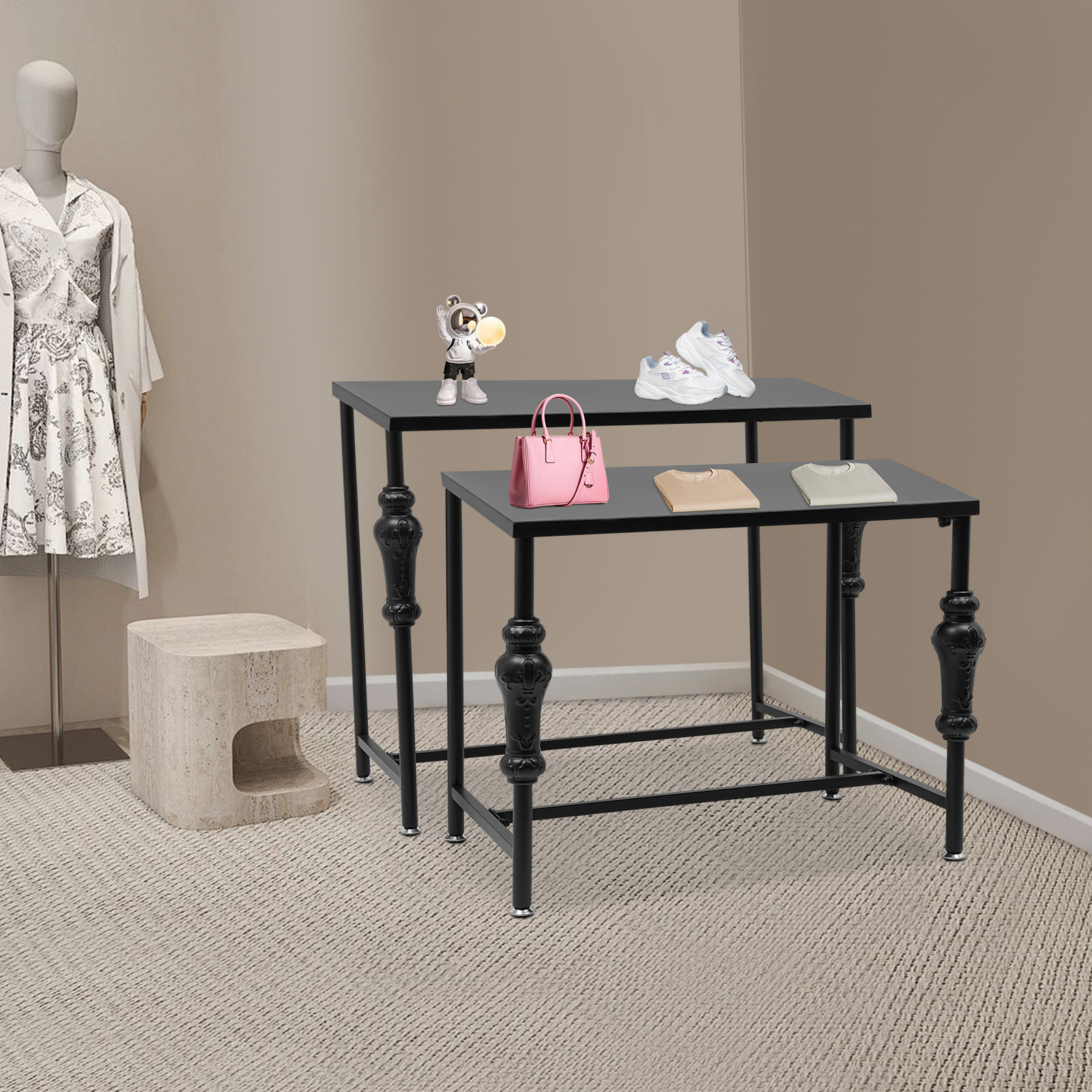 Red Barrel Studio Industrial Retail Display Tables Standing Clothing ...