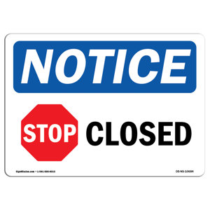 SignMission Closed Sign with Symbol | Wayfair