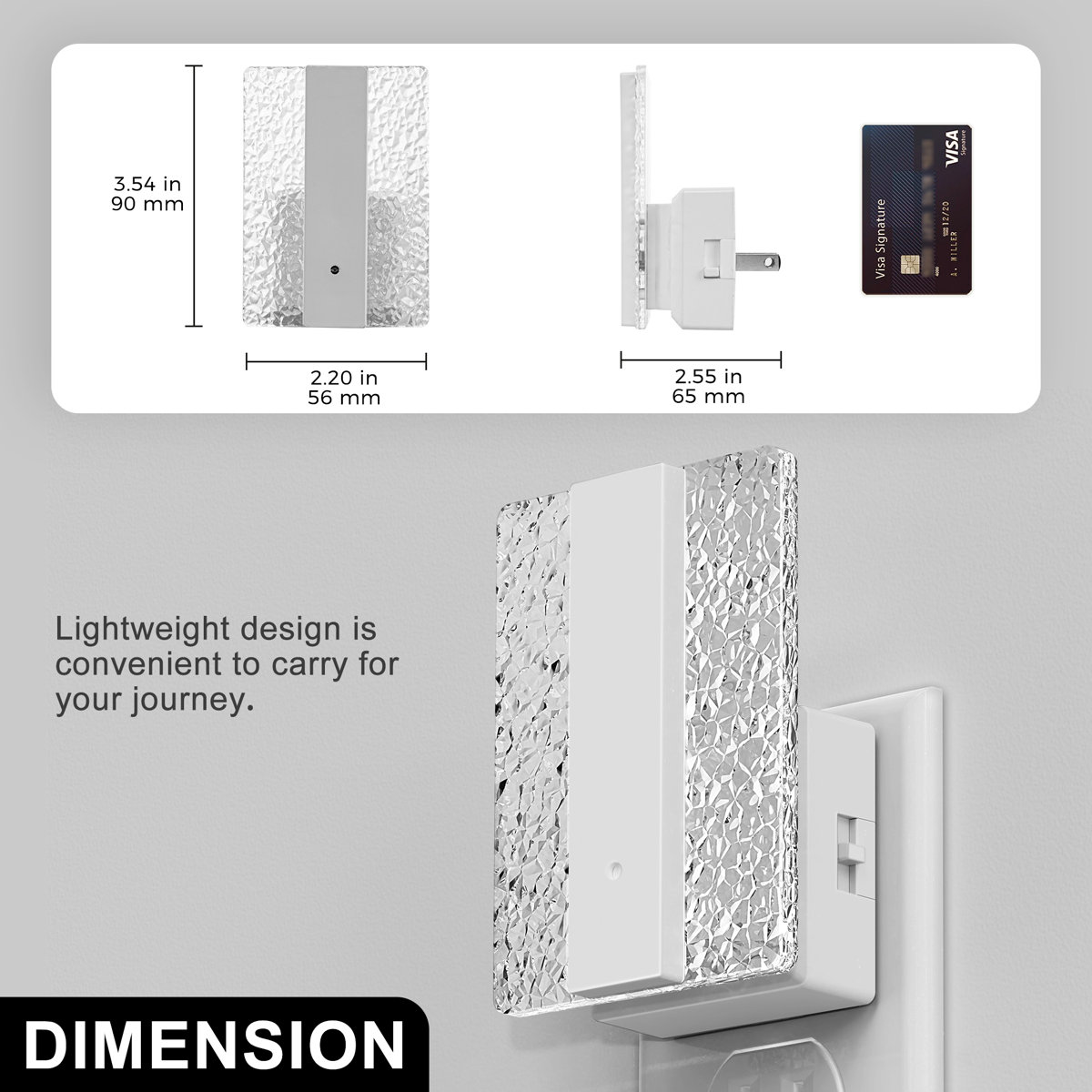 woxeon Square Nightstand Dusk To Dawn Night Lights Wall Sconces ...