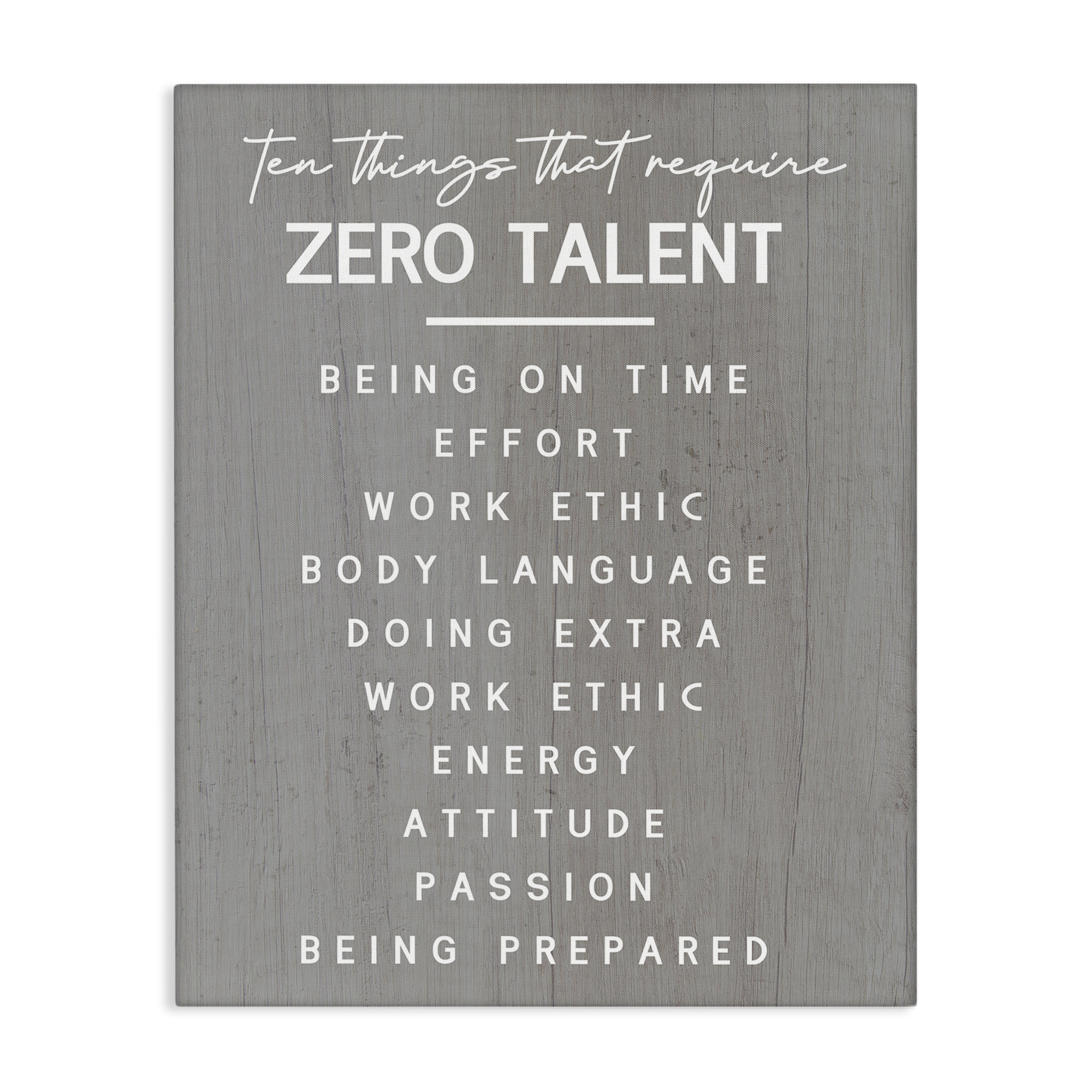 Trinx Motivational Zero Talent Canvas Wall Art by Daphne Polselli bp ...