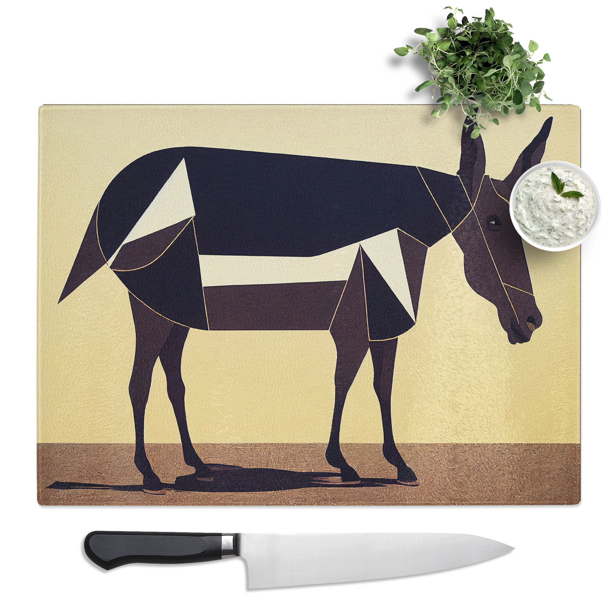 Metro Lane Abstract Donkey Art Vol.1 Glass Chopping Board | Wayfair.co.uk