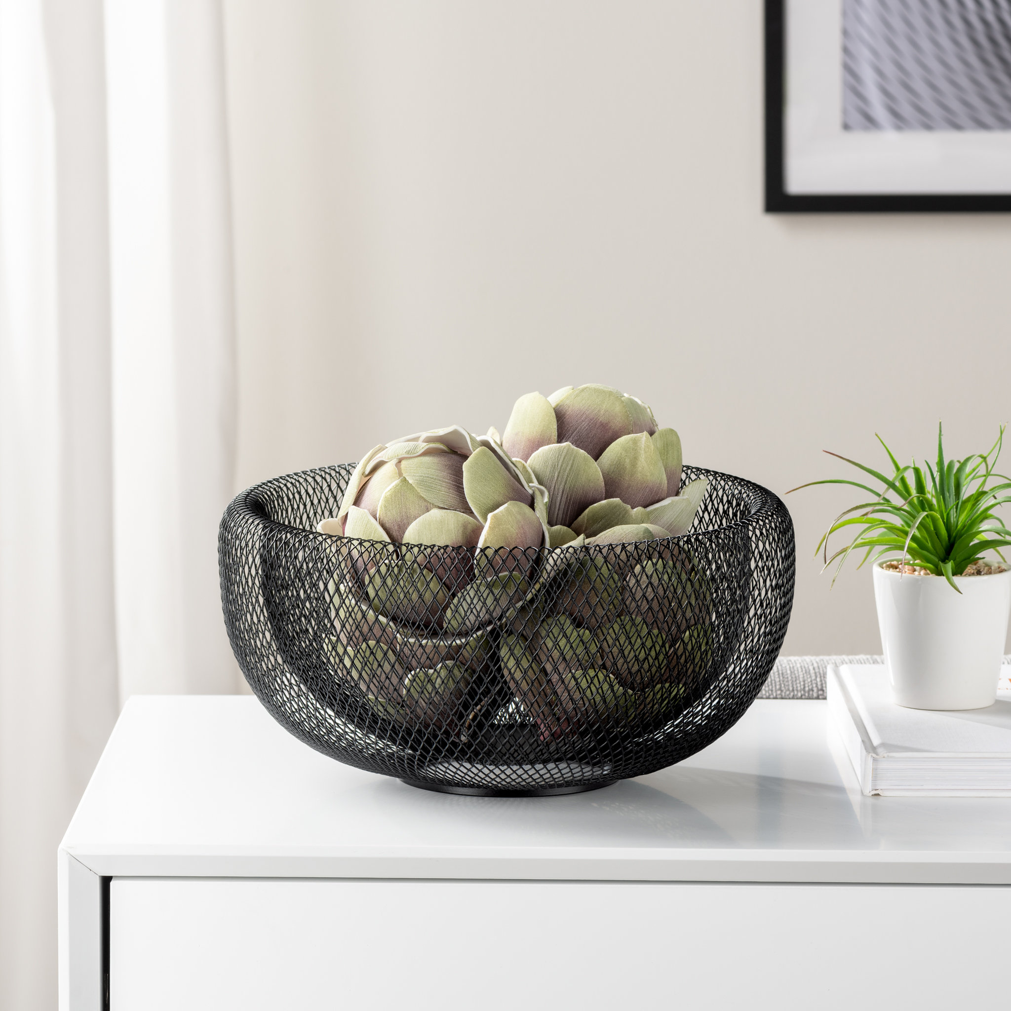 Orren Ellis Mesh Metal Double Wall 11 inch W Bowl | Wayfair