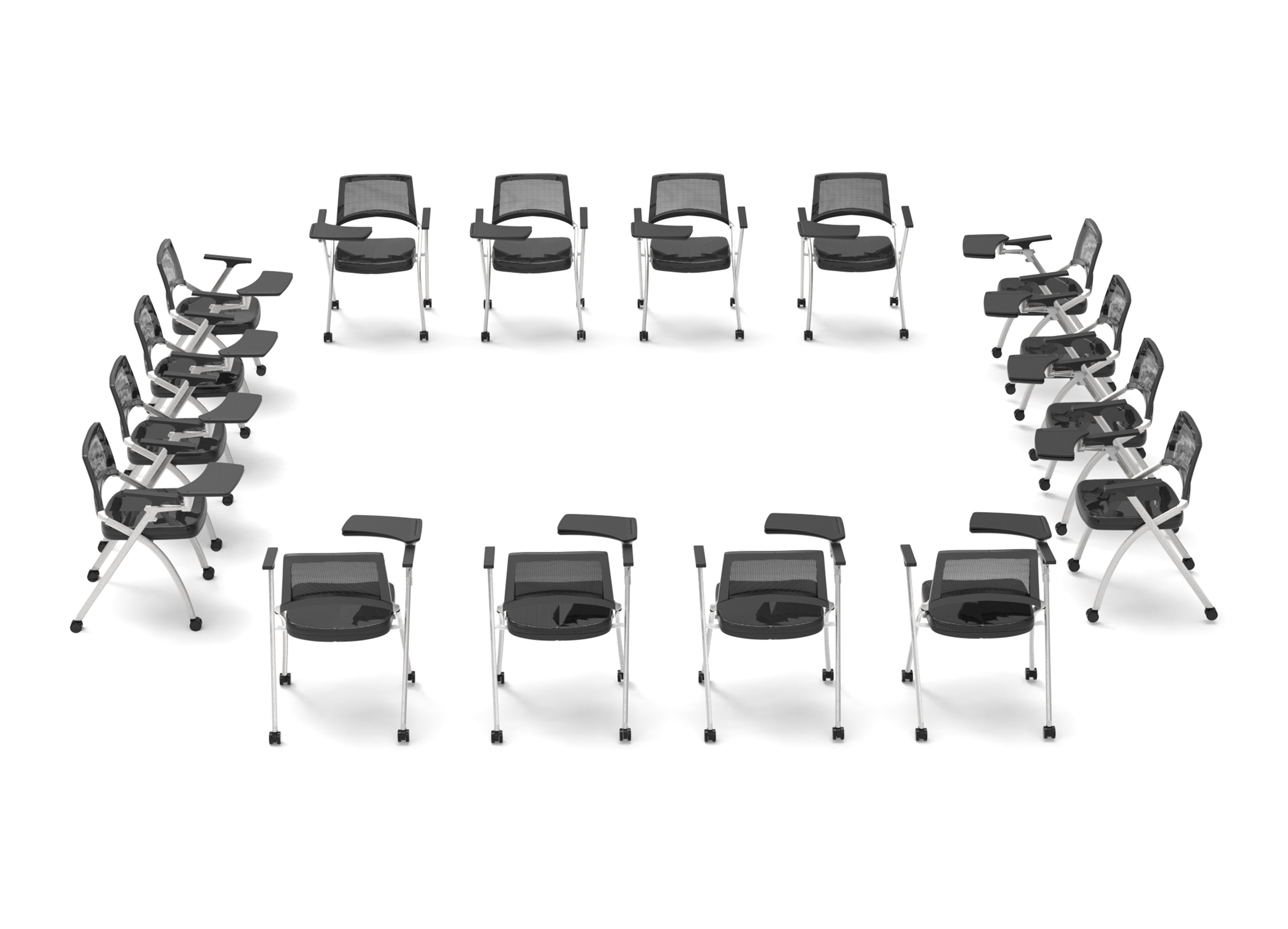 Team Tables Novelty 16 Person Flip Top 22'' L Modular Training Table ...