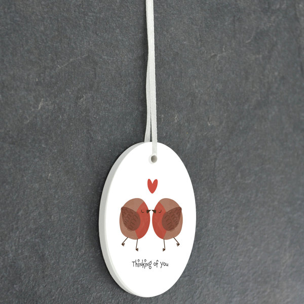 Happy Larry Robin Thinking Of You Oval Shaped Ceramic Ornament ...