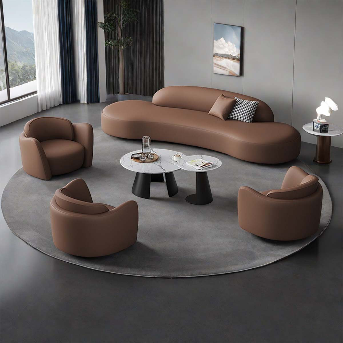 Orren Ellis Tabbatha 5 - Piece Faux Leather Living Room Set | Wayfair