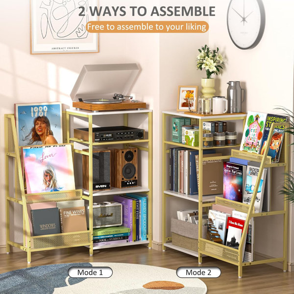 Mercer41 Wooden Kids Bookshelf with 3-Tier Ladder Book Display Rack ...