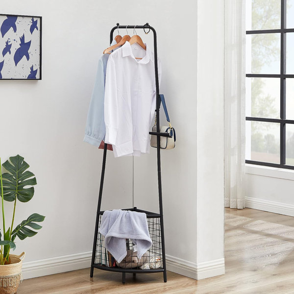17 Stories 63.8" High Corner Triangle Clothes Rack | Wayfair