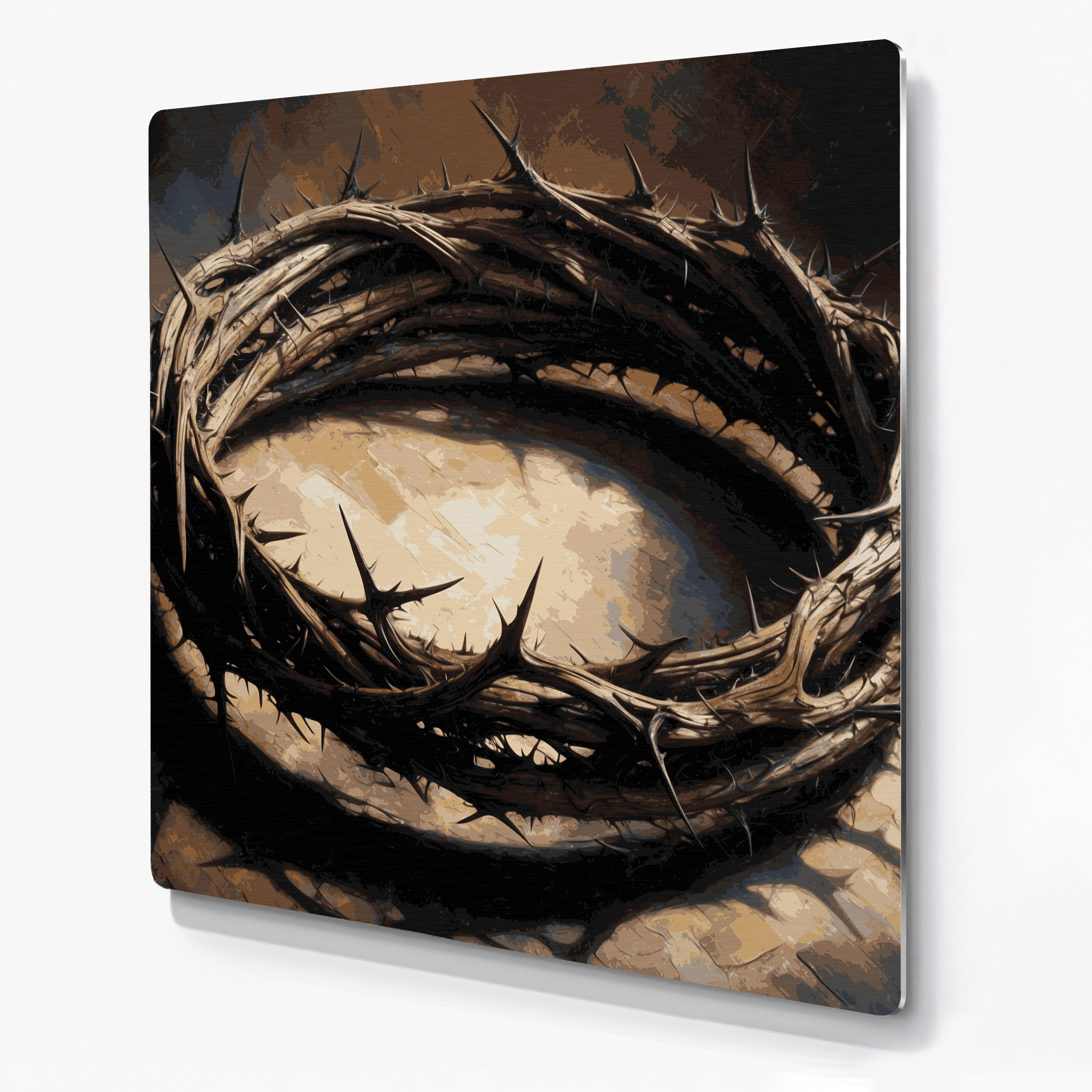 Hokku Designs Botanical Crown of Thorns Black Metal Wall Art - Wayfair ...