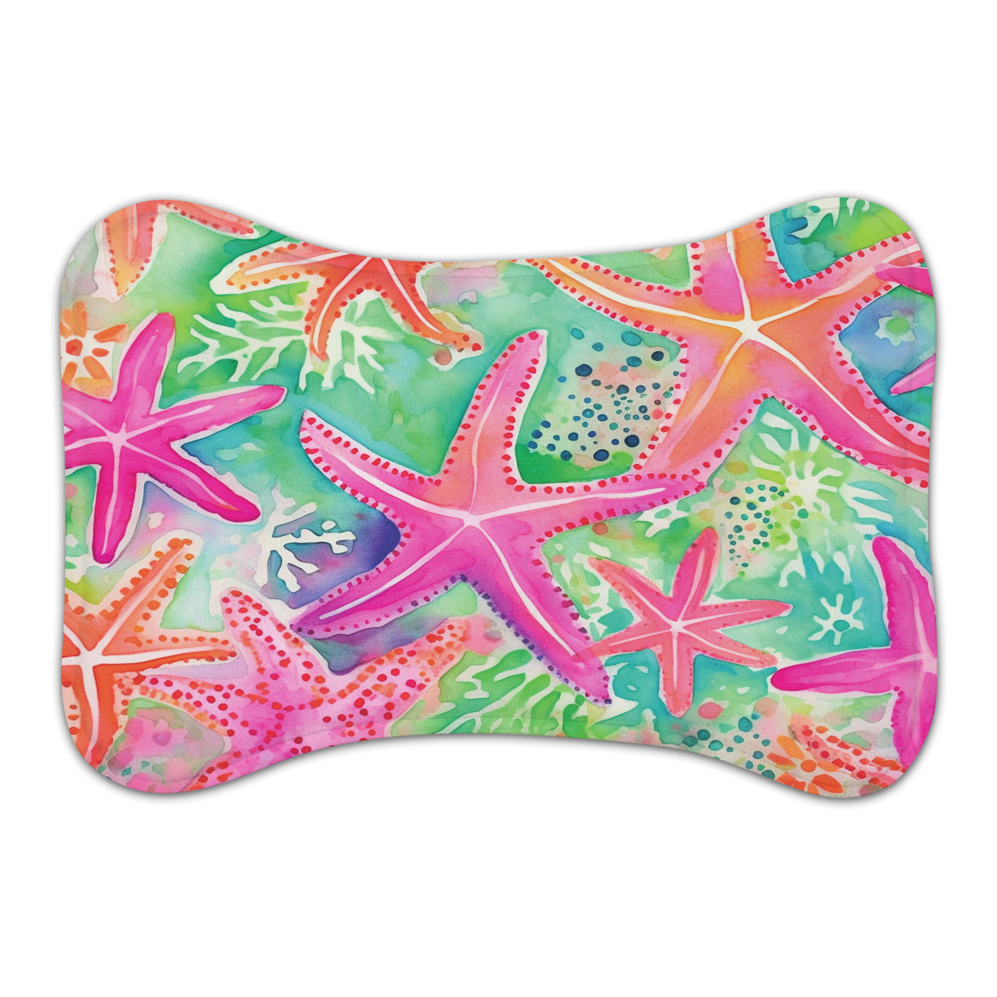 MentionedYou Watercolor Bliss - 1 Piece Bone Shape Feeding Mat | Wayfair