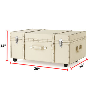 DormCo Texture Wheeled Trunk Footlocker with Storage | Wayfair