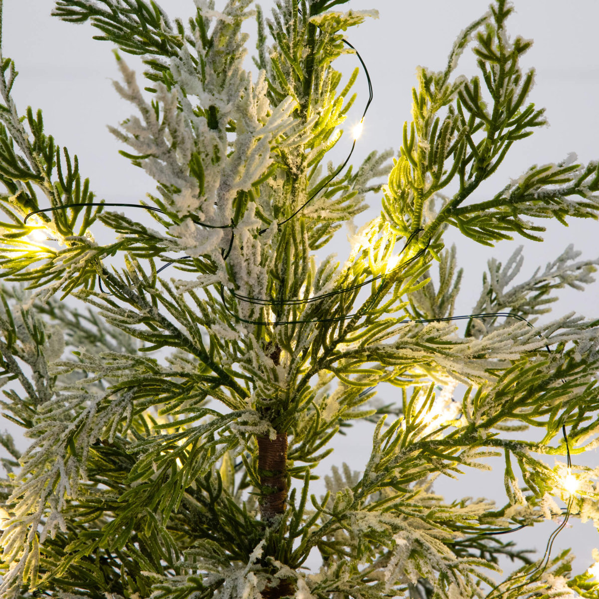 The Holiday Aisle® 18In. Pre-Lit Artificial Mini Snowed Cypress ...