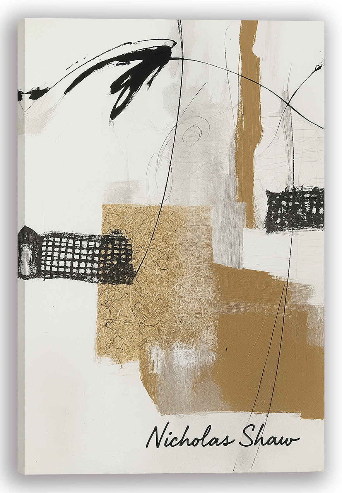 Brayden Studio “Layered Marks” by Nicholas Shaw – Wrapped Canvas Wall Art | Wayfair