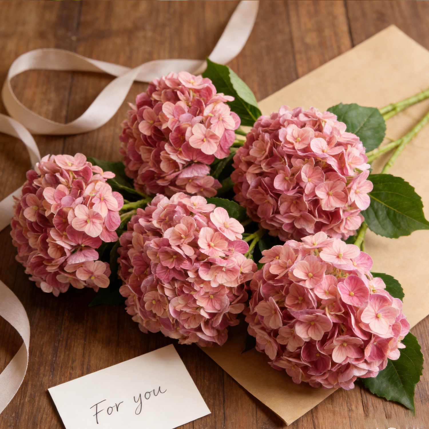 Primrue 5 Stems Artificial Silk Hydrangea Flowers - Realistic Faux ...