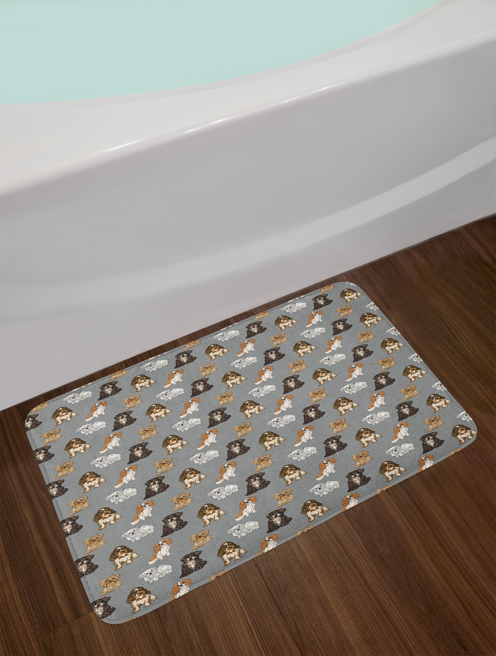 East Urban Home Dogs Plush Bath Mat, Different Dog Breeds Art, 30.2"x20 ...