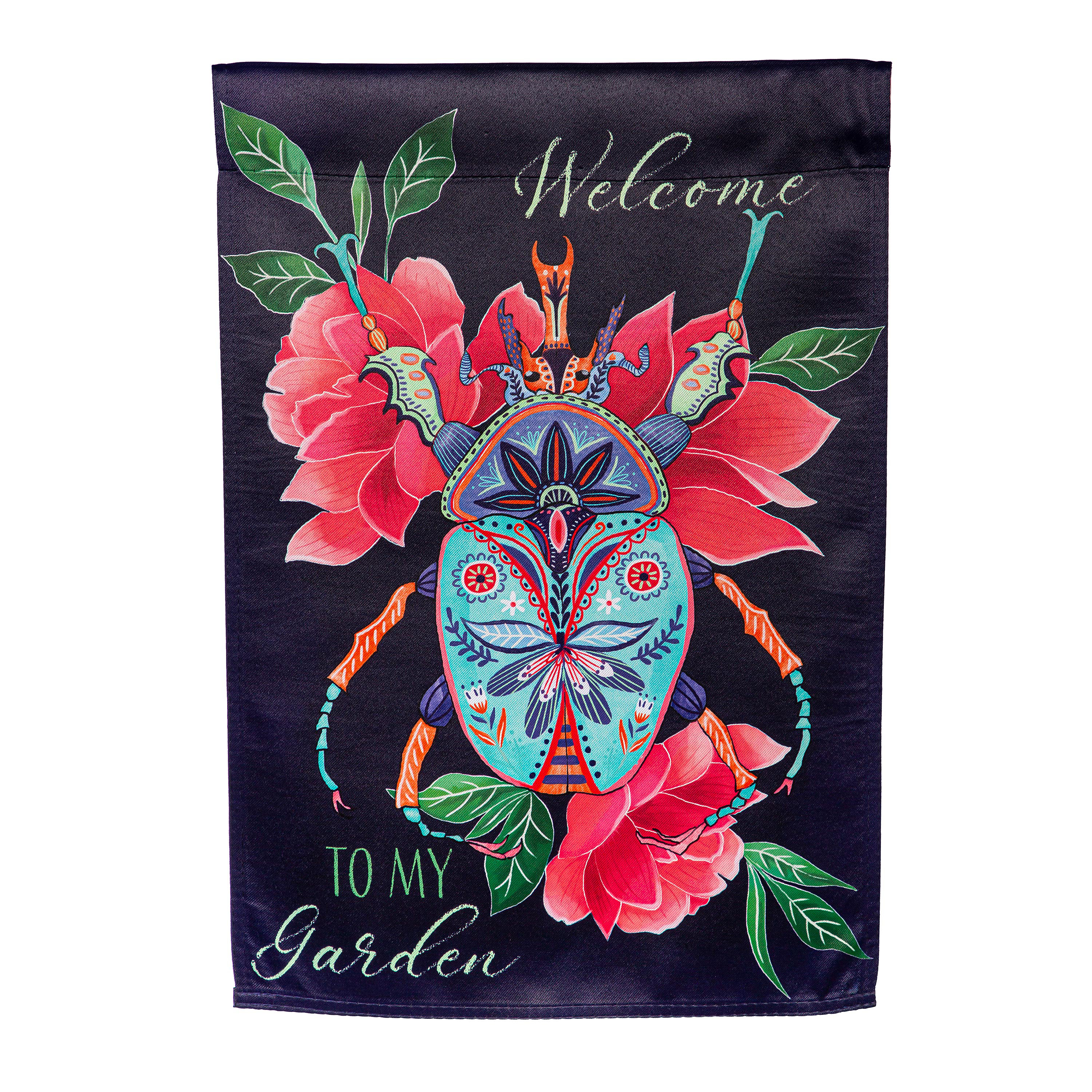 Bayou Breeze Intricate Beetle Suede Garden Flag | Wayfair