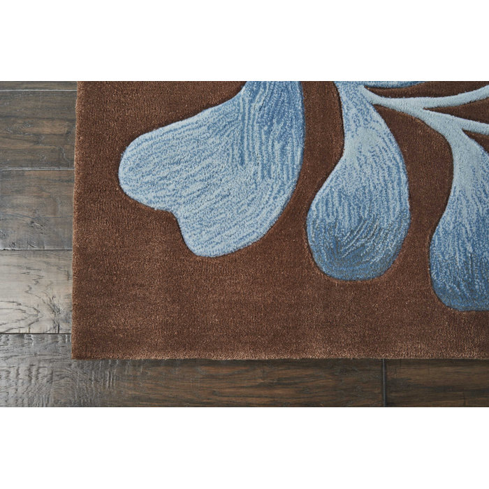 Red Barrel Studio® Brittni Handmade Performance Aqua Blue/Mocca/Off ...