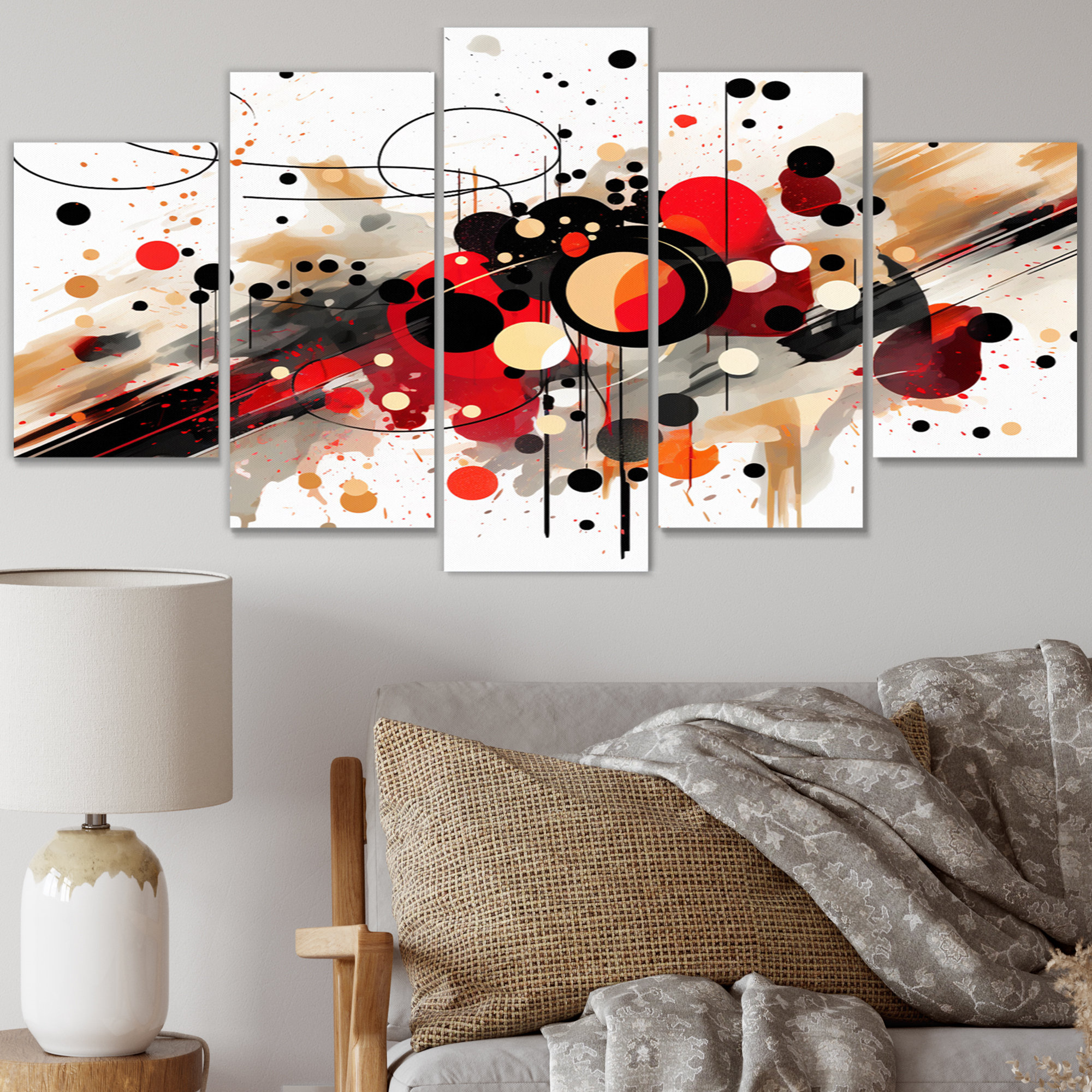 Wrought Studio™ Red And Black Abstract Symphony I - Abstract Wall Decor ...