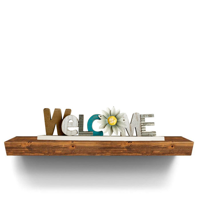 Millwood Pines Daisy Welcome Tabletop Free Stand Sign | Wayfair